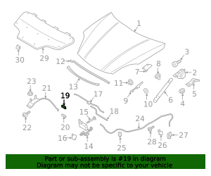 2019-2024 Porsche Cayenne Release Cable Support 95B-823-411 | Sunset ...