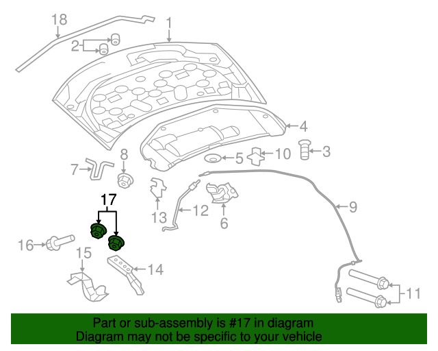 2007-2014 Chrysler Support Rod Retainer Clip 68378486AA | TascaParts.com