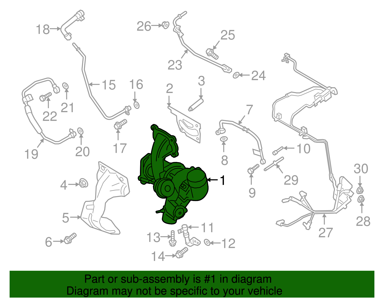 G1FZ-6K682-C - Turbocharger - 2016-2018 Ford Focus | Lasco Auto Parts