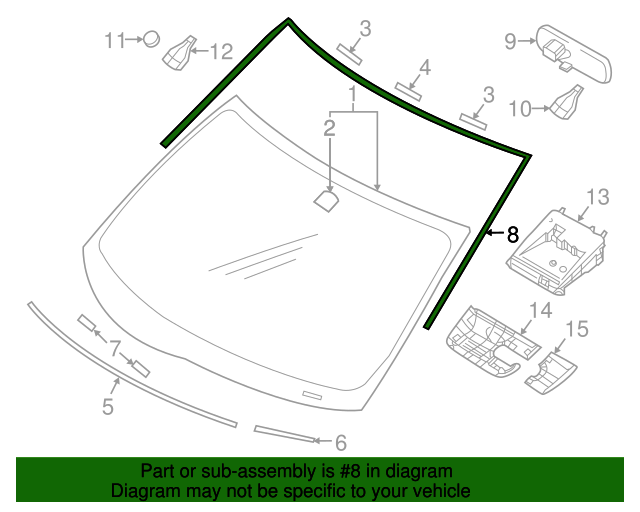 6107A041 - Windshield Molding 2011-2024 Mitsubishi Outlander Sport ...