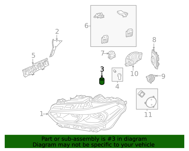 63117489213 - 2019-2021 BMW Headlamp Assembly Plug (63-11-7-489-213 ...