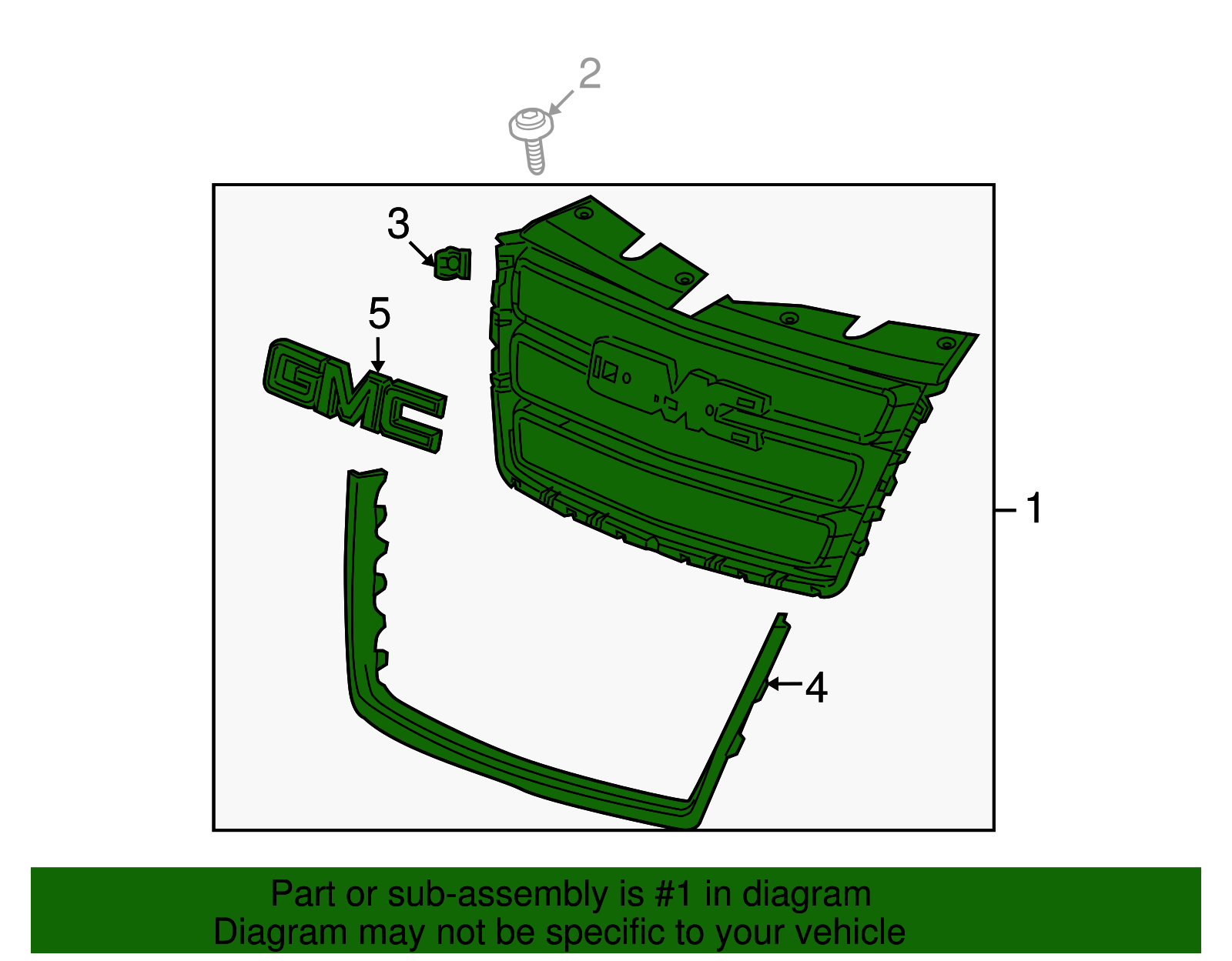 2010-2015 GMC Terrain Front Upper Grille 22764303 GM | GMPartsDirect.com