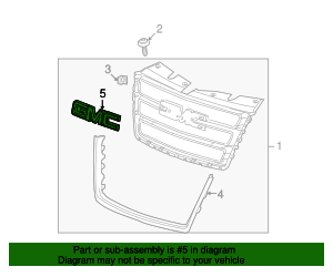 2010-2015 GMC Terrain Front Grille GMC Emblem 22764298 GM ...
