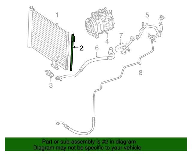 171-987-01-52 - Condenser Assembly Seal - 2005-2011 Mercedes-Benz ...