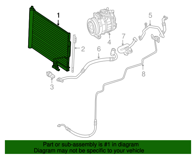 203-500-17-54 - A/C Condenser 2005-2006 Mercedes-Benz | AutoNationParts.com