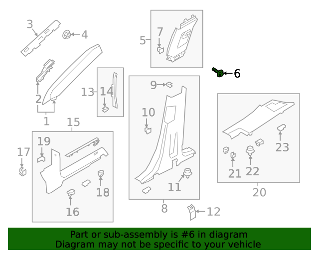 2020-2022 Ford Upper Center Pillar Trim Screw -W713437-S451 ...