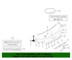 901700173 - Grille Assembly Slide 2014-2024 Subaru | Subaru Factory ...