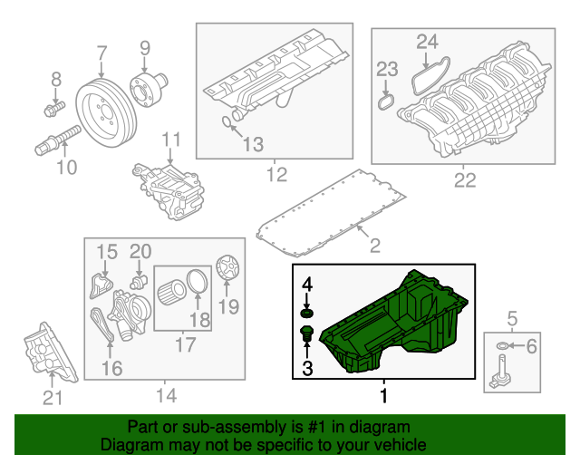 2014-2019 BMW Oil Pan 11137635651 | Genuine BMW Parts