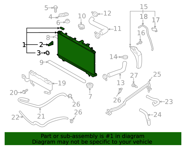 2020-2024 Subaru Radiator Assembly 45111AN01A | Subaru Parts Quick