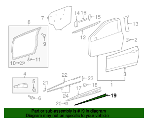 75734-0D011 - Molding Strip - 2018 Toyota Yaris | OEM Genuine Toyota Parts
