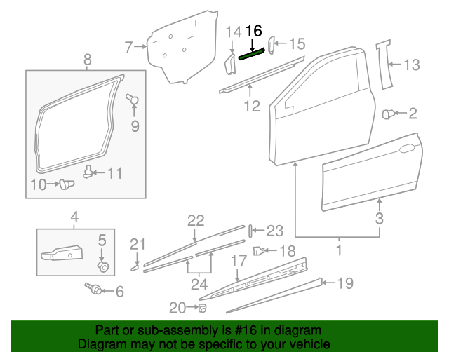 75737-0D010 - Frame Molding - 2015-2018 Toyota Yaris | OEM Genuine ...