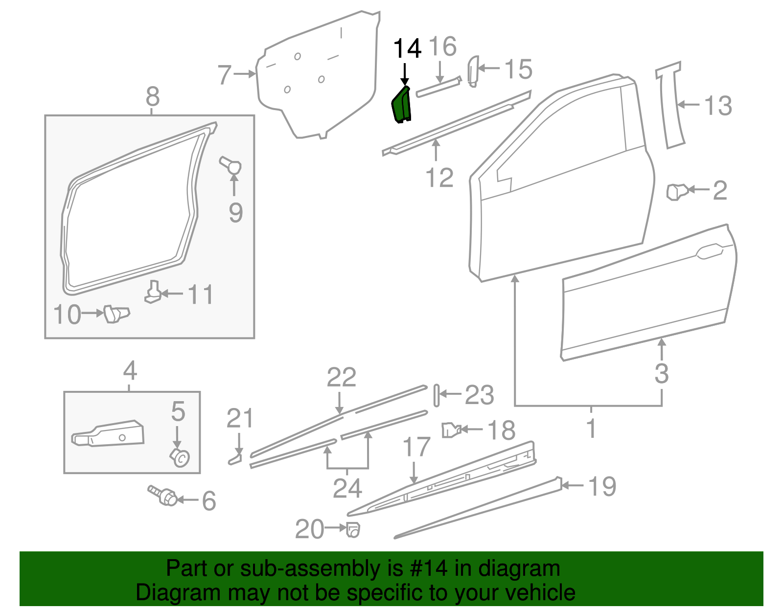 75751-0D040 - Frame Molding - 2014-2018 Toyota Yaris | Nucar Toyota Parts