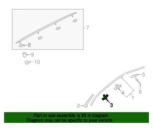 8K0-853-585-C - Roof Molding Clip 2009-2018 Audi | Audi OEM Parts
