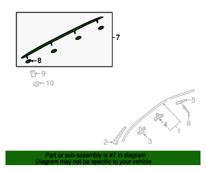 2009-2017 Audi Luggage Rack 8R0-860-021-J-2ZZ | OEM Parts Online