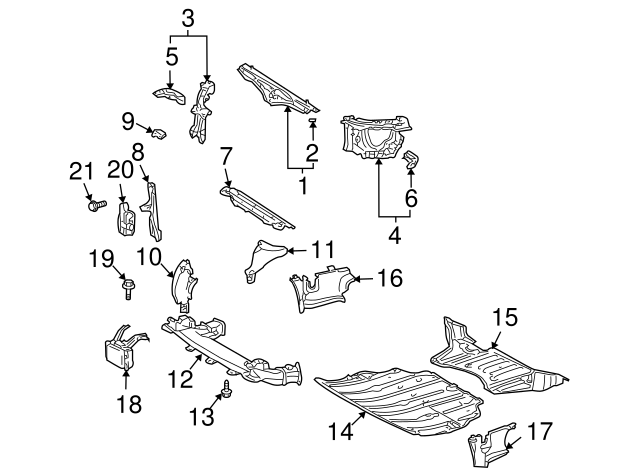 53204-50050 - Lower Air Guide For 2004-2006 Lexus LS430 | Lexus OE Parts