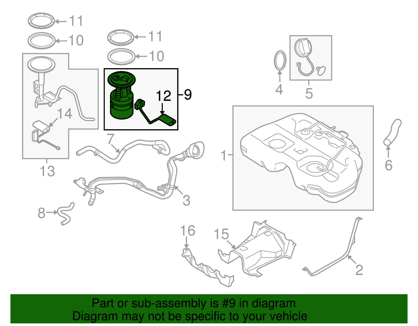 2009-2014 Nissan Murano Fuel Pump 17040-1AA0C | OEM Parts Online