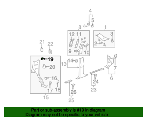 2007-2014 GM Light Cashmere Passenger Side Body Lock Pillar Garnish ...