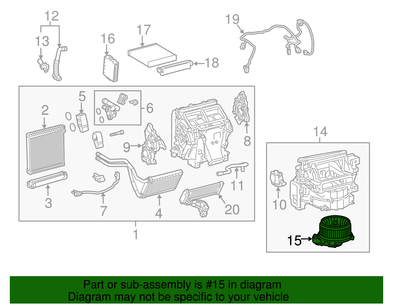 87103-60400 - 2010-2024 Toyota 4Runner - Motor Sub-Assembly, Blower ...