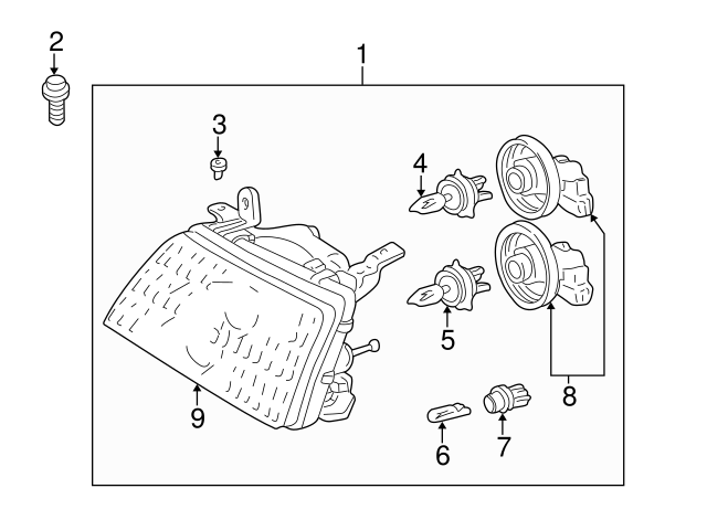 90109-06334 - Headlamp Assembly Bolt 1998-2015 Toyota Land Cruiser ...