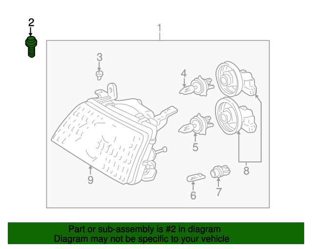 90109-06334 - Headlamp Assembly Bolt 1998-2015 Toyota Land Cruiser ...