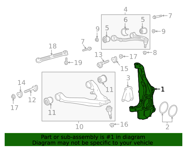 2019-2024 GM Knuckle (Replaces Part Number 84453669) 84673210 GM ...