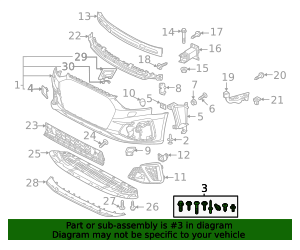 V04-017-001 - Bumper Cover Hardware Kit 2020-2024 Audi | AutoNationParts.com