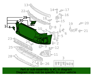 2020-2024 Audi Bumper Cover 8W0-807-065-BF-GRU | OEM Parts Online