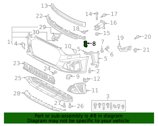 8W0-807-277 - Bumper Cover Strip 2017-2023 Audi | Audi OEM Parts