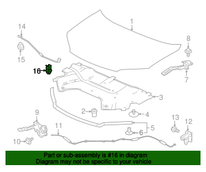 2016-2024 Honda Support Rod Holder 90672-TG7-A01 | Cheaper Honda Parts
