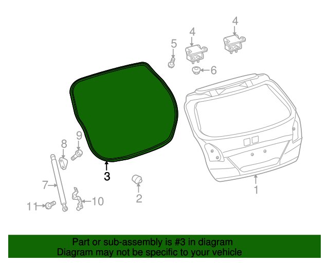 2009-2015 Toyota Venza Hatch Seal 67881-0T010 | OEM Parts Online
