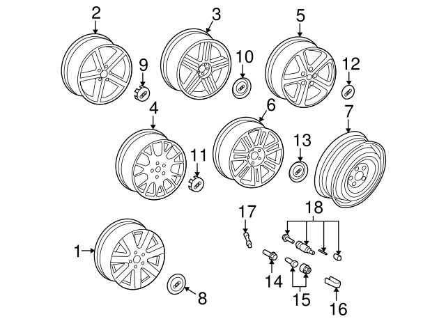 2007-2009 Audi Wheel, Alloy 4F0-601-025-AJ-8Z8 | Genuine Audi Parts