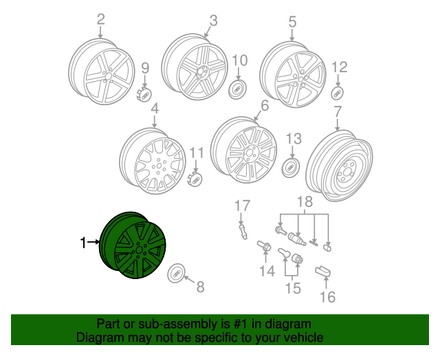 2007-2009 Audi Wheel, Alloy 4F0-601-025-AJ-8Z8 | Genuine Audi Parts