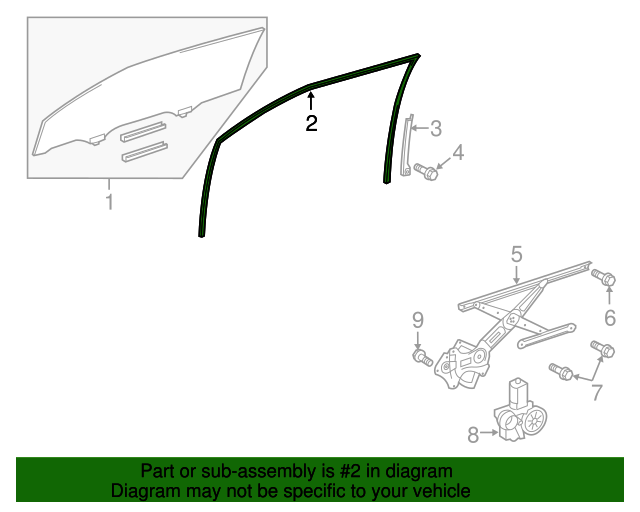 68151-21040 - Run Channel - 2011-2016 Scion tC | OEM Genuine Toyota Parts