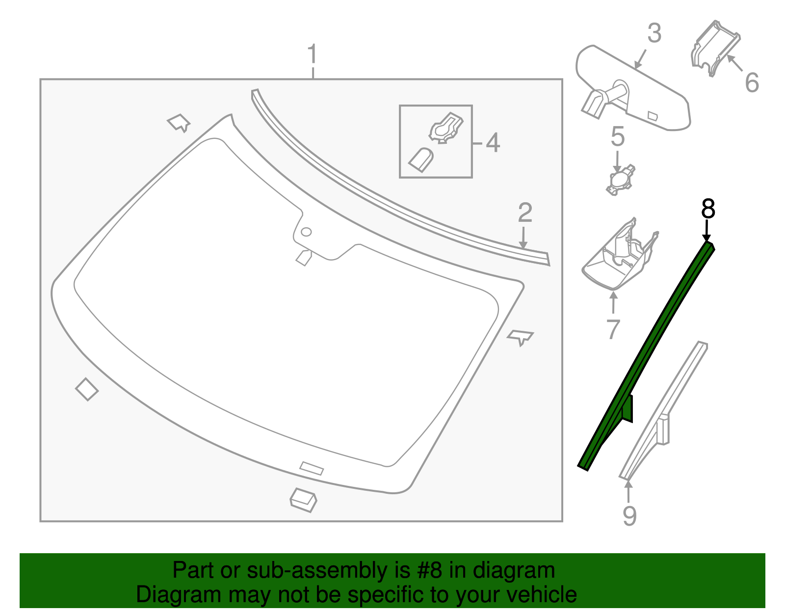 2011-2019 Ford 2011 thru 2016 Explorer OEM Ford Parts Windshield Pillar ...