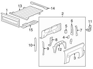 2014-2019 Chevrolet Passenger Side Pickup Box Outer Side Panel 20993964 ...