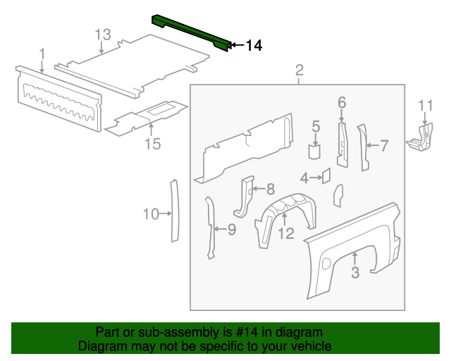 Genuine OEM Rear Pickup Box Cross Sill with Reinforcements Part ...