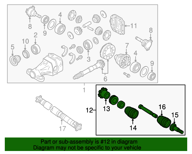 2017-2023 Nissan Armada Axle Assembly 39600-1LA1D | Nissan Parts Plus