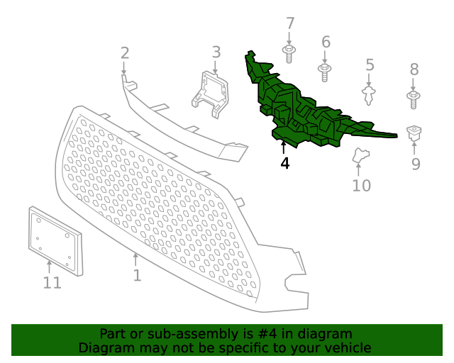 53114-02561 - Grille Radiator In Longo Toyota Parts