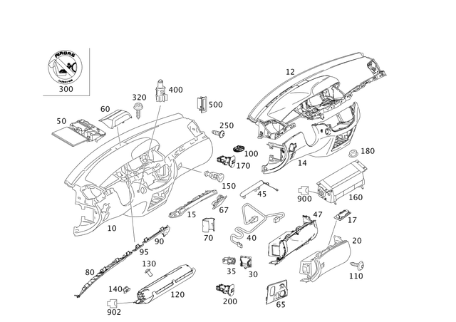 1954-2025 Mercedes-Benz Lock Cylinder 203-680-03-84 | MB Online Parts