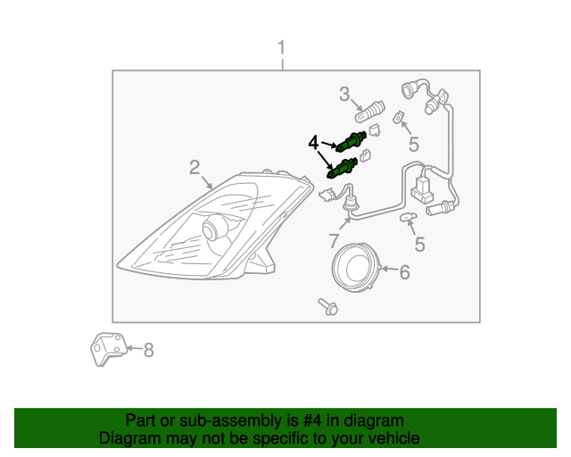 2003-2005 Nissan 350Z Headlamp Bulb 26295-9B90A | OEM Parts Online
