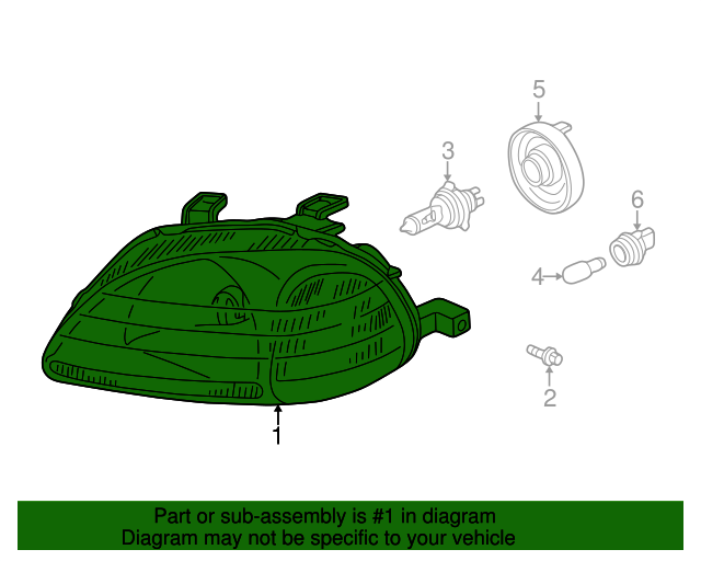 33151-S01-A02 - Composite Headlamp 1999-2000 Honda Civic | Honda Parts ...