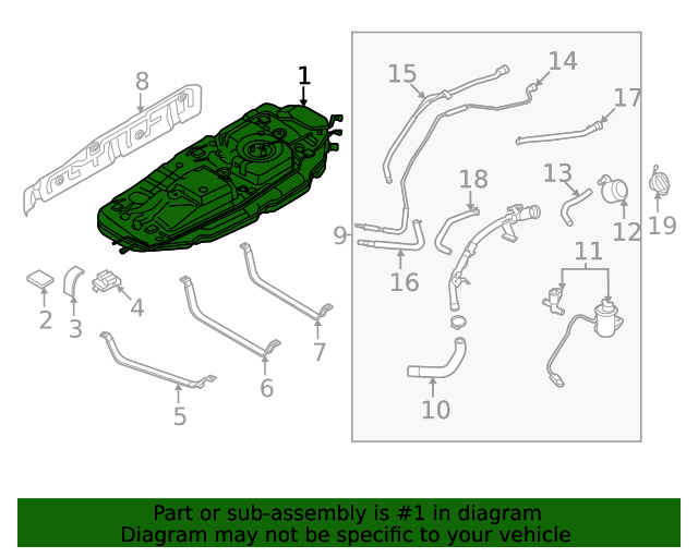 31150-R0550 - Fuel Tank 2022-2024 Kia Carnival | Kia.Parts Store