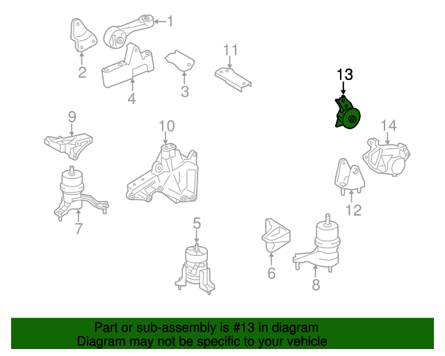 2011-2013 Toyota Highlander Engine Mount 12380-31060 | Toyota Parts Center