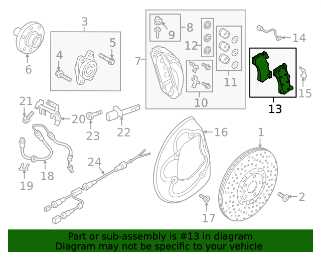 8W0-698-151-BF - Brake Lining 2018-2023 Audi | Audi OEM Parts