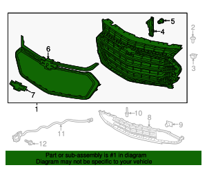 2018-2021 Chevrolet Traverse Grille (Replaces Part Number 84924278 ...