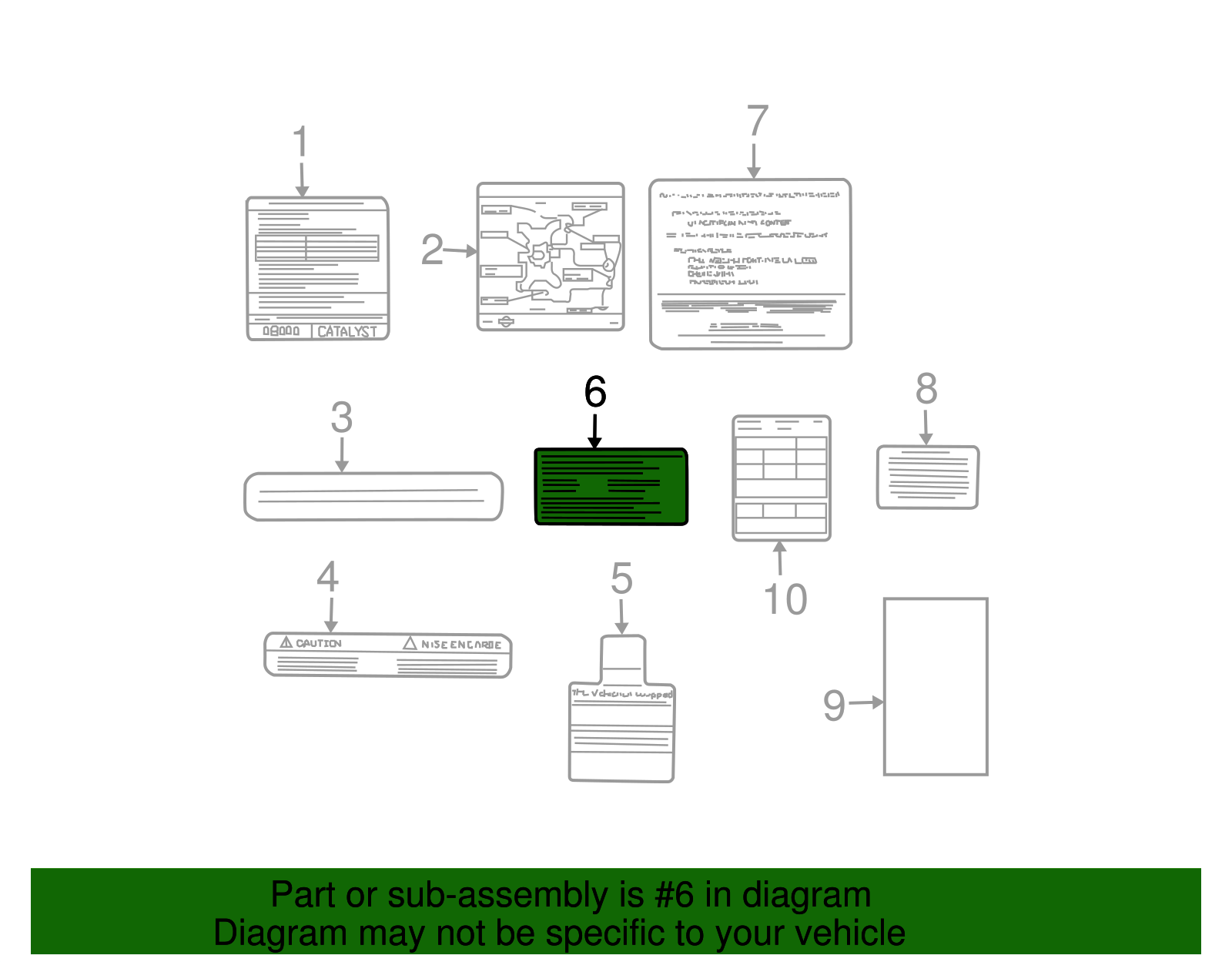 2012-2017 Nissan Caution Label 14806-9CA0A | Nissan RVA
