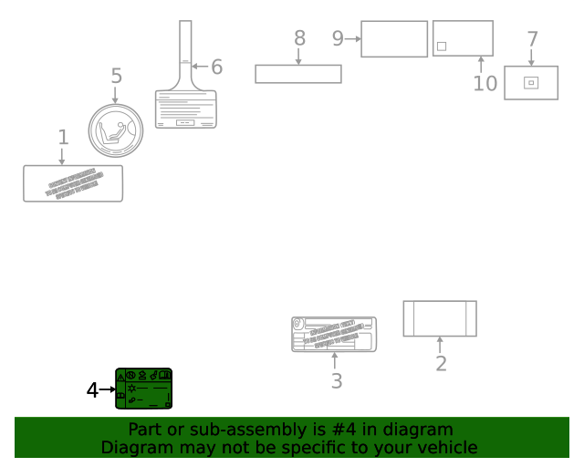 2023 Cadillac CT4 AC Label 87846604 | GMPartsDirect.com