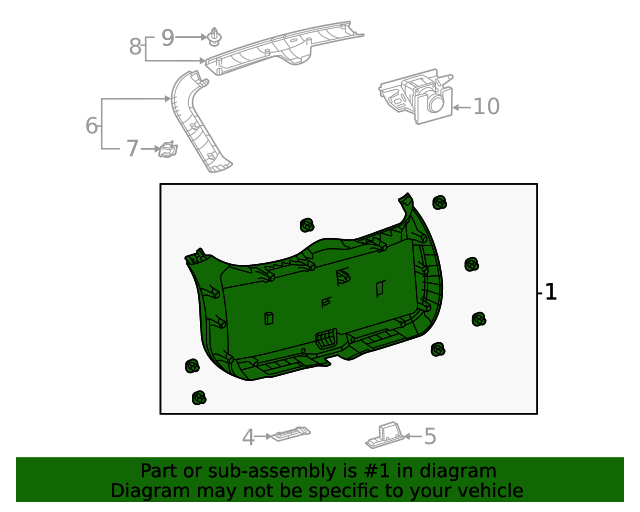 67750-48030-C0 - Lift Gate Trim - 2021-2023 Toyota Venza | Toyota Parts ...