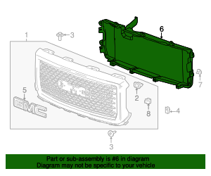 2014-2015 GM Front Inner Grille 23322443 | GMPartsDirect.com