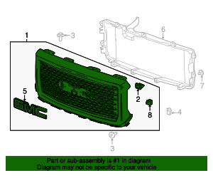 23173253 - Front Grille Kit in Primer with Bezel and Bolts 2014-2015 ...
